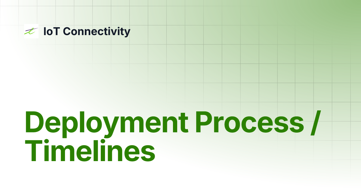 Deployment Process / Timelines | IoT Connectivity